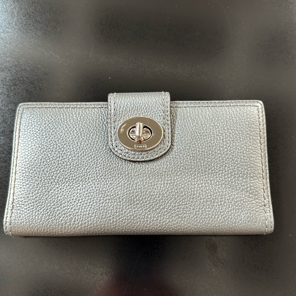Coach | Bags | Coach Pewter Color Wallet | Poshmark